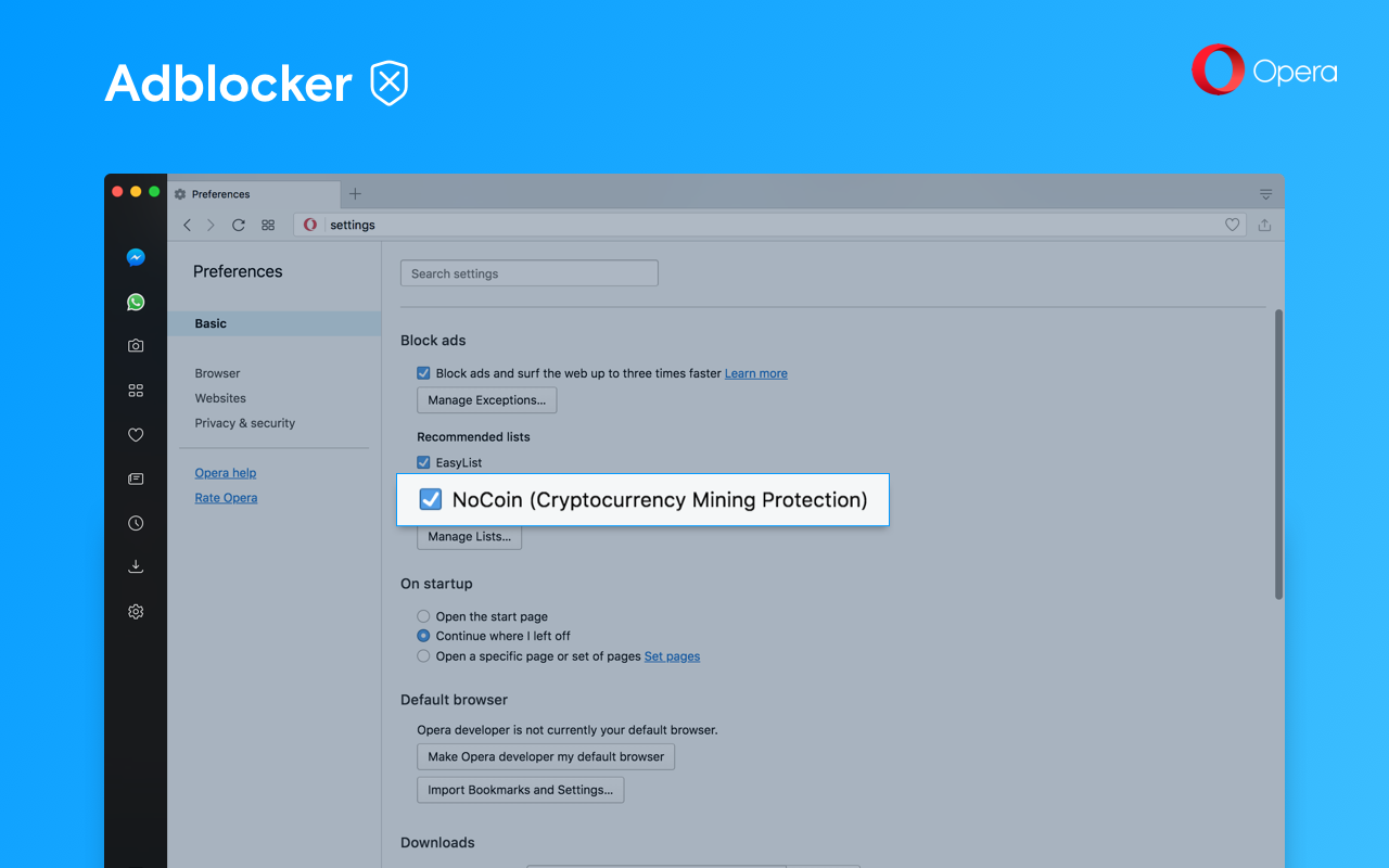 New year, new browser. Opera 50 introduces anti-Bitcoin mining tool ...
