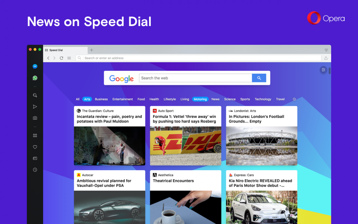 Opera 54 introduces news articles on Speed Dial and a simplified browser restoration page - Blog ...