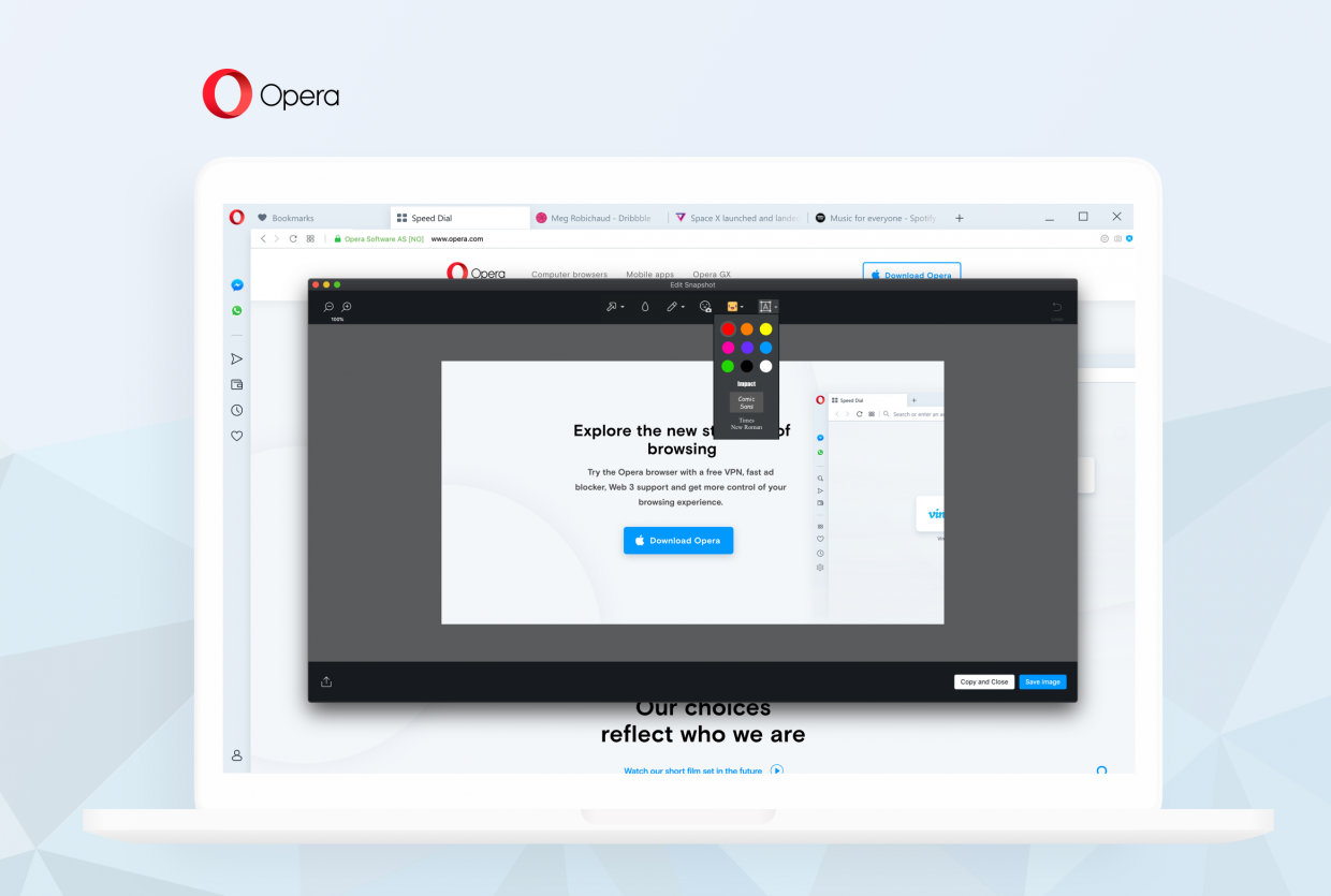 Opera developer update with Snapshot improvements - Blog | Opera Desktop