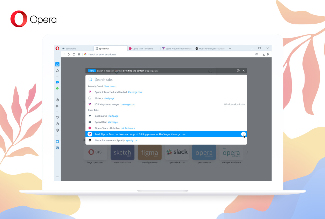 Opera 73.0.3827.0 developer update with Search Tabs improvements - Blog ...