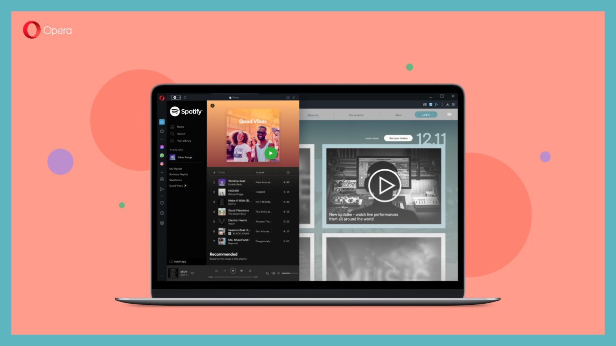 Opera adds a Music Player with Spotify, Apple Music and YouTube Music ...