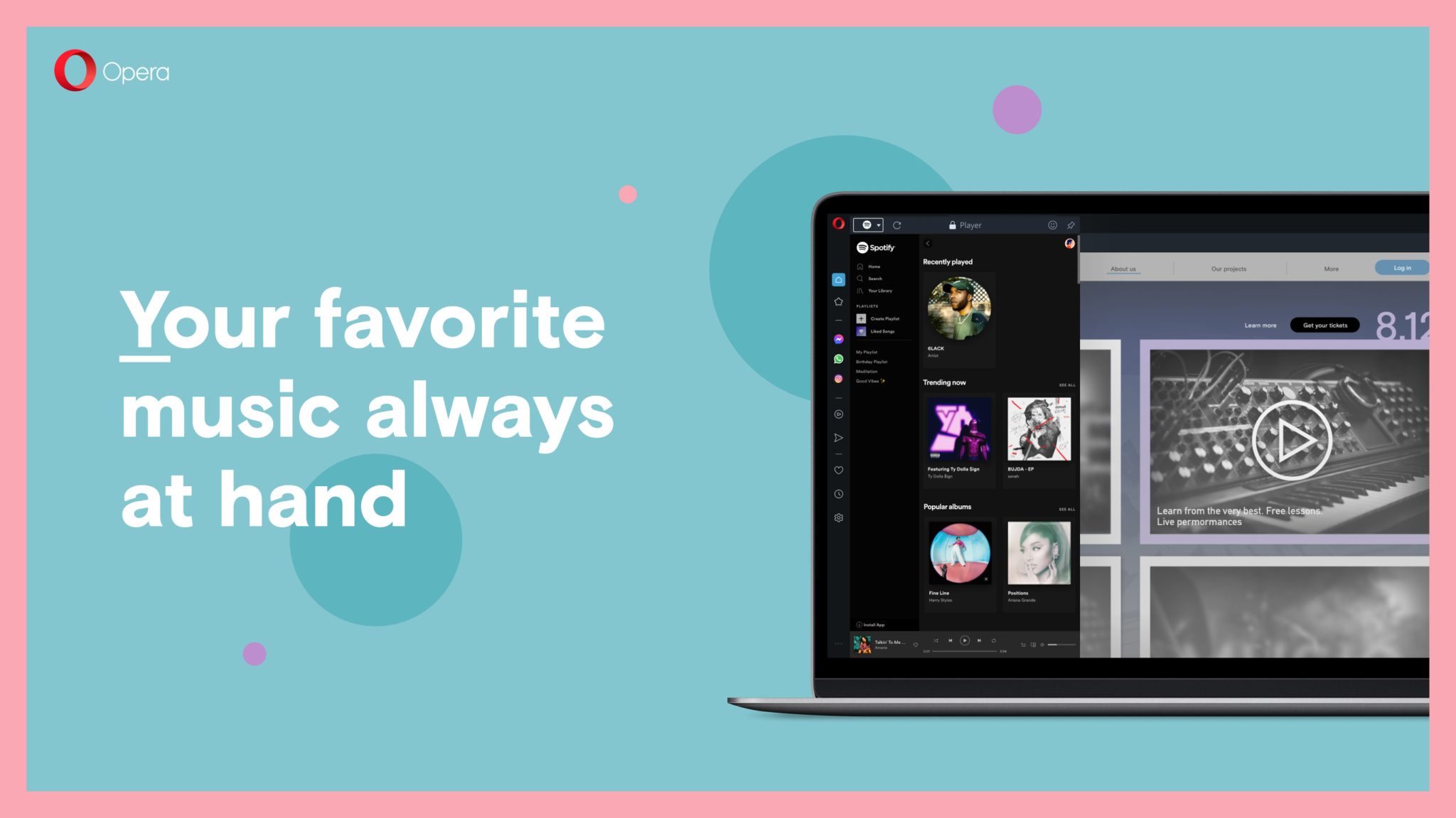 Opera adds a Music Player with Spotify, Apple Music and YouTube Music ...