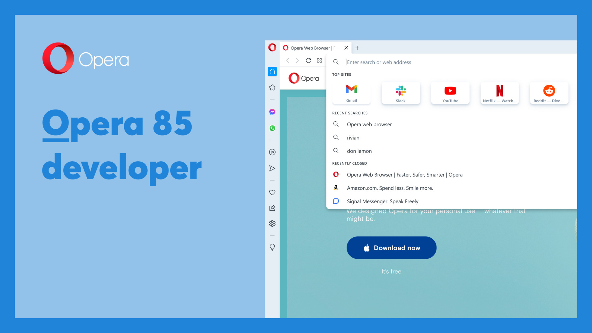 Opera 85.0.4338.0 developer update - Blog | Opera Desktop