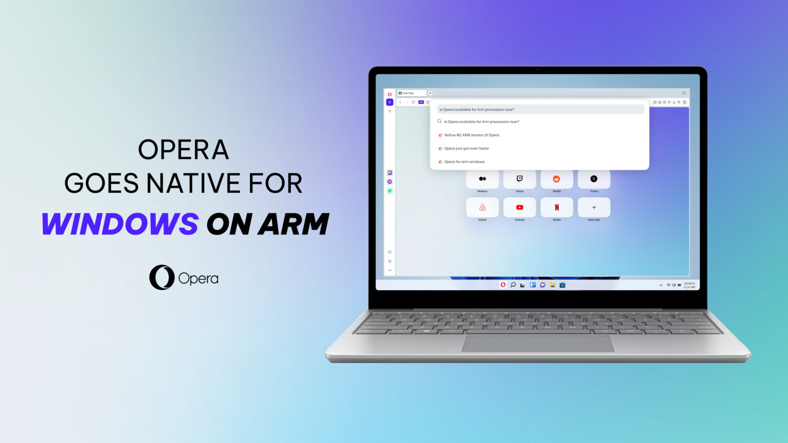 Opera goes native for Windows on Arm - Blog | Opera Desktop
