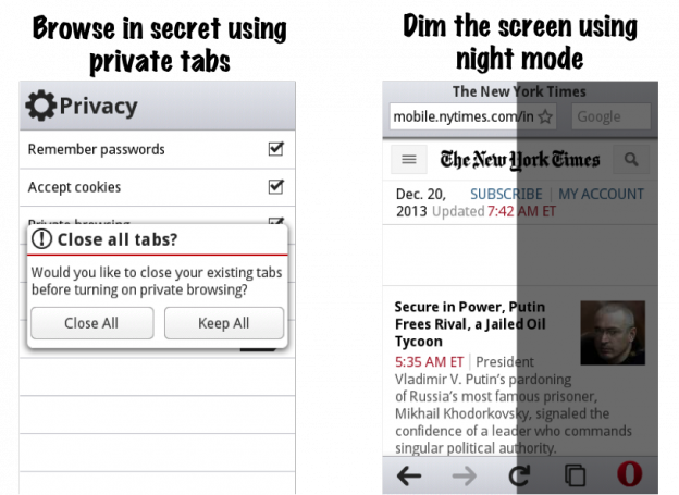 Opera Mini browser gets private and night modesOpera India