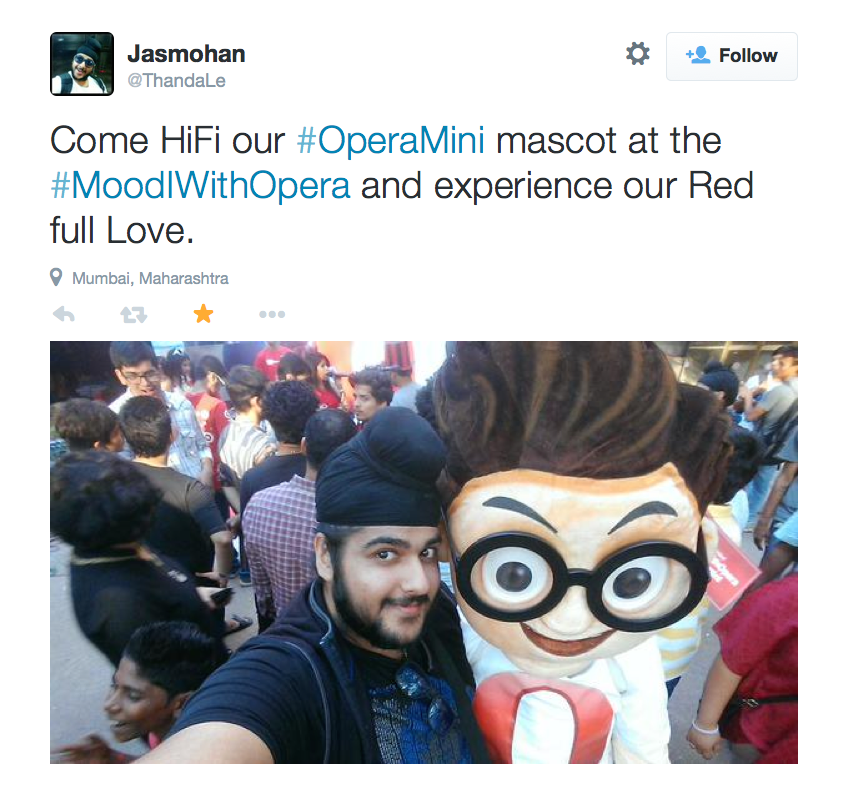 Opera Mascot @ Mood Indigo, IIT Bombay - Opera IndiaOpera India