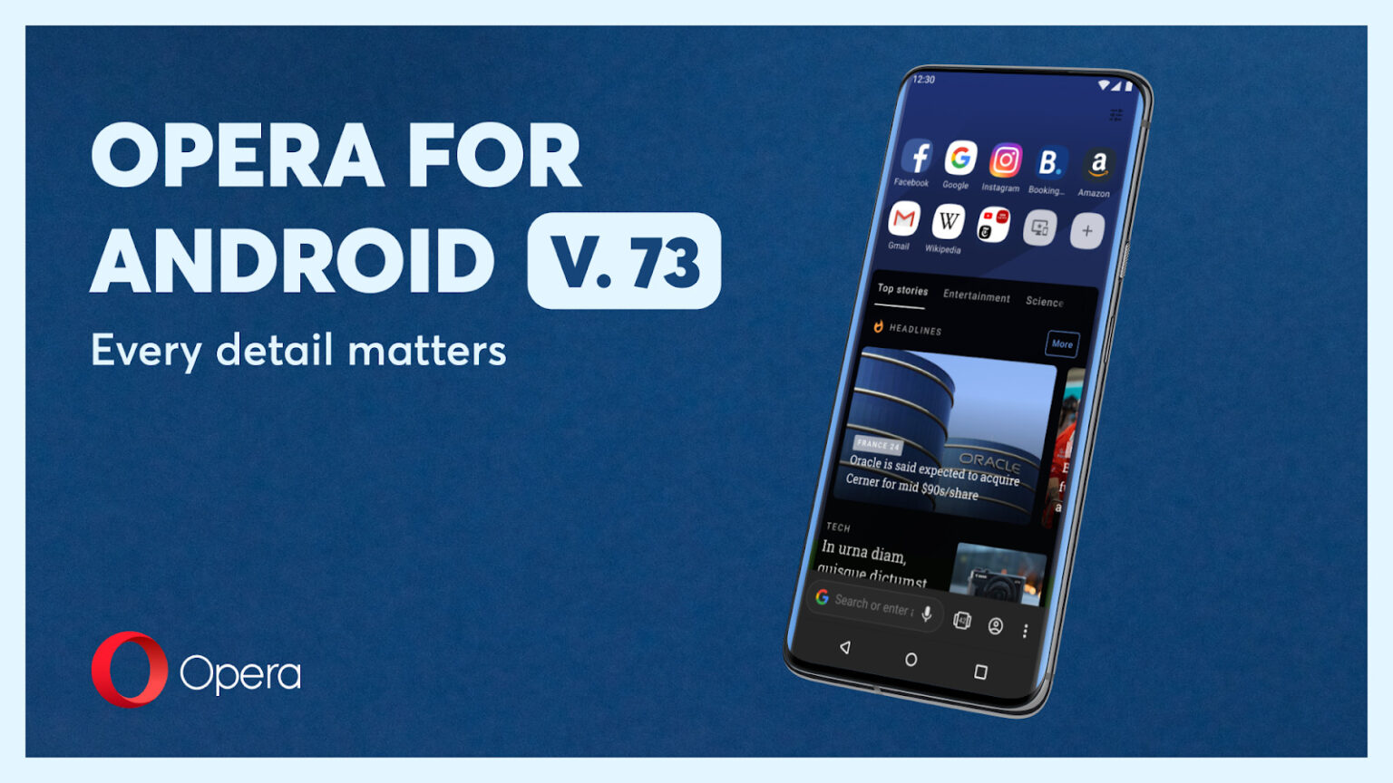 Version 73 of Opera for Android has arrived, now with a search bar at ...