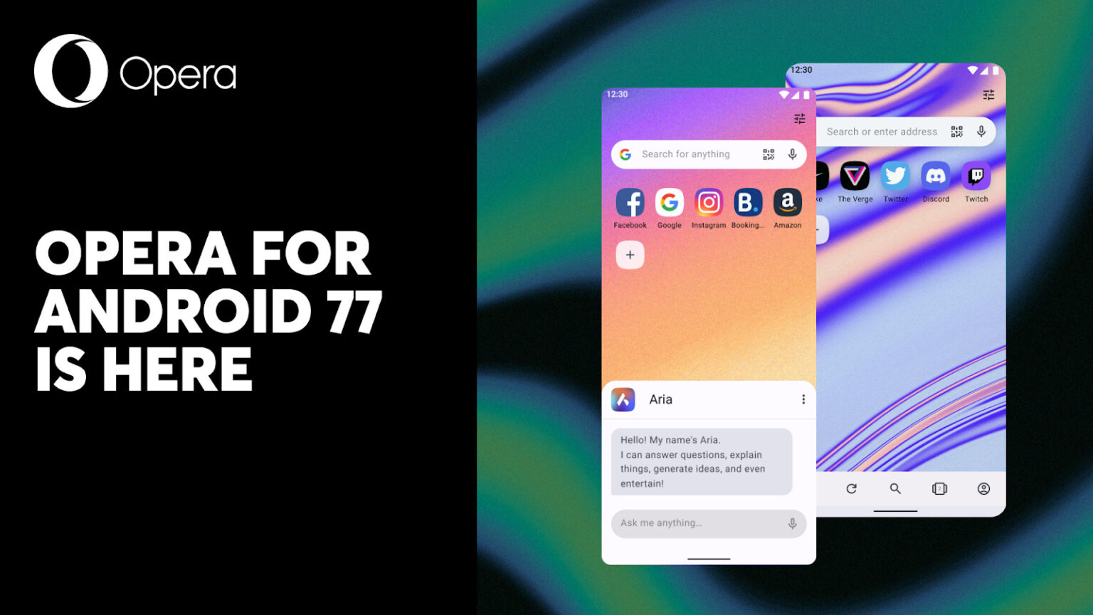 The Opera for Android 77 update introduces the Opera One-inspired design theme plus a browser AI ...