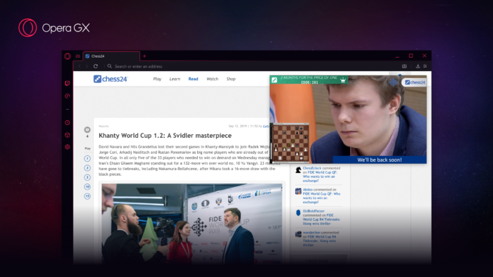 Watch your favorite chess tournaments in Opera GX - Blog | Opera News