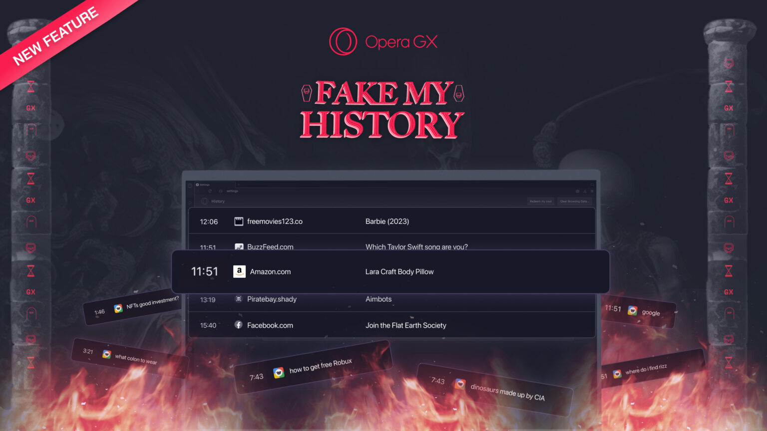 Clean up your dirty past with ‘Fake My History’ from Opera GX - Blog | Opera News