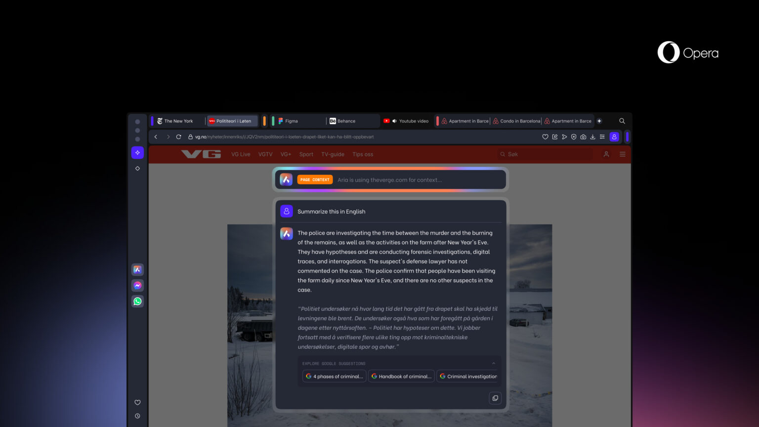New AI Feature Drop: Opera One Developer gets a new Aria access point ...