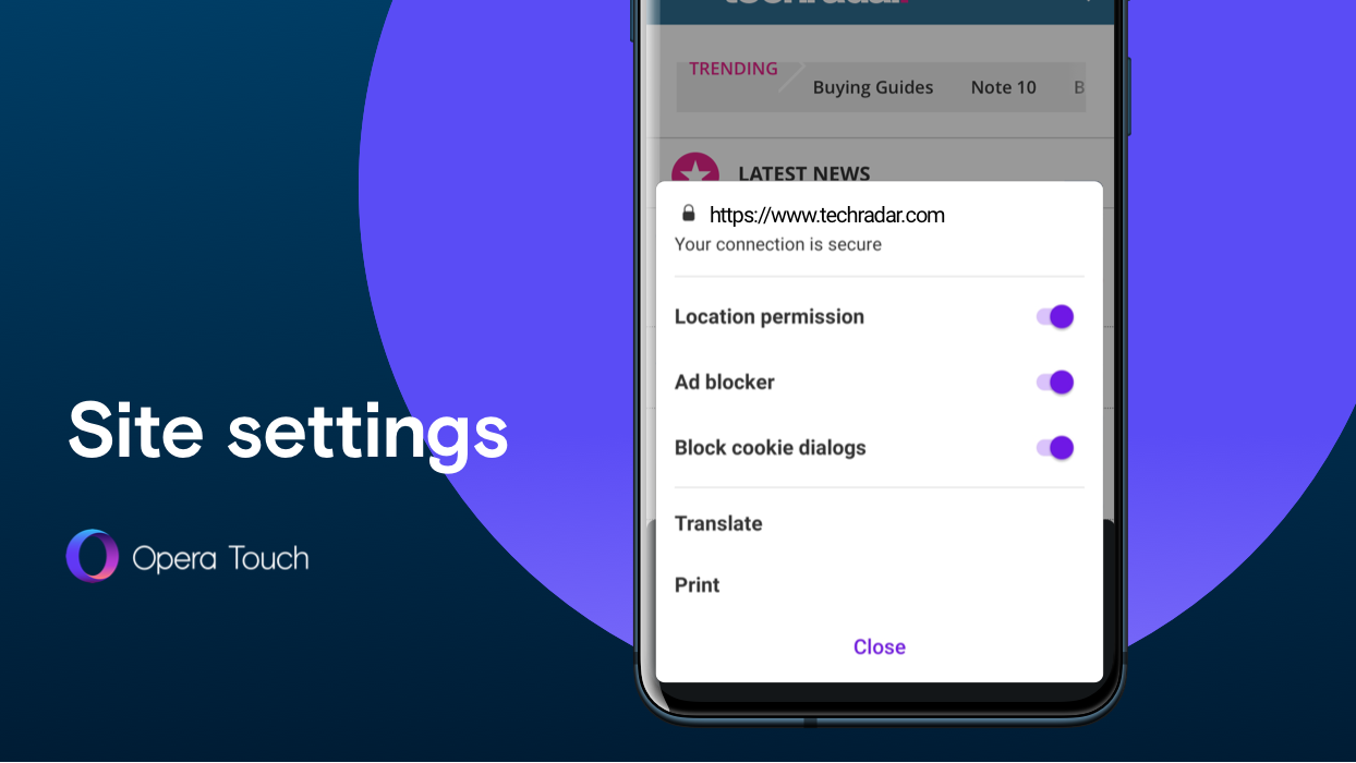Opera Touch update: preview tabs and disable ad blocker or location ...